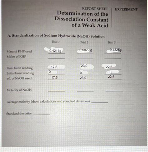 Volume At Equivalence Point Volume At One Half Chegg Com