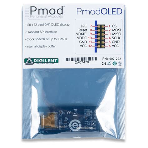 pmod oled 128 x 32 pixel monochromatic oled display digilent