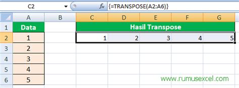 Cara Menggunakan Fungsi Transpose Di Excel Rumus Excel