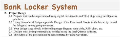 Solved Bank Locker System 2 Project Design 2 1 Projects Chegg Com