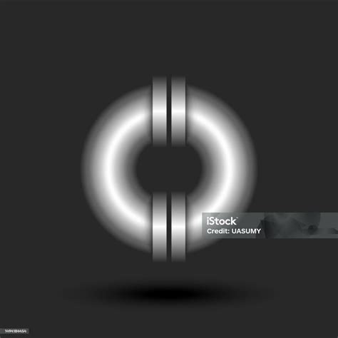 굵은 글씨 O 모노그램 3d 로고 플랜지가 있는 금속 파이프 부드러운 둥근 모양 은색 원형 체인 링크 크리에이티브 인더스트리얼 스타일 로고타입 타이포그래피 아이덴티티 디자인