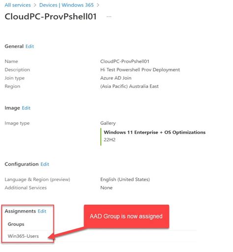 new blog post powershell assign a aad group to the windows 365 cloud