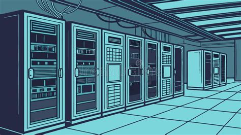 Data Center Server Room Tech Infrastructure And Network Hub Vector Design Generative Ai Stock