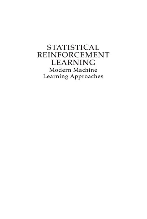 Statistical Reinforcement Learning Modern Machine Learning Approaches E Books Max30
