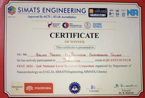 Balajiprasad Vd On Linkedin Excited To Have Won First Prize At The