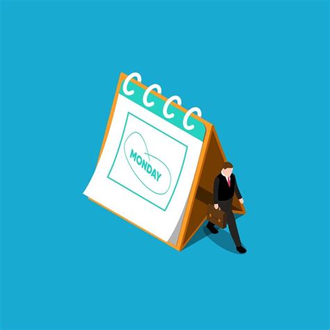 Premium Vector Businessman Facing Monday Isometric 3d