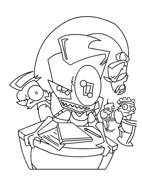 Invader Zim Classroom Coloring Page