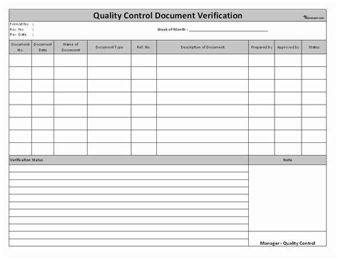 Quality Control Template Excel Peterainsworth