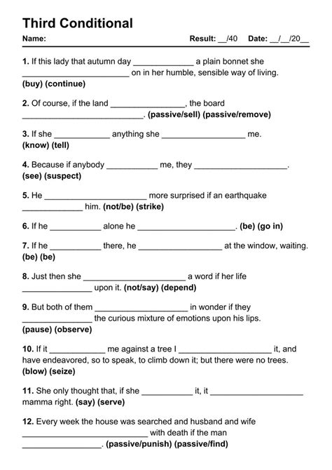 101 Printable Third Conditional PDF Worksheets With Answers Grammarism