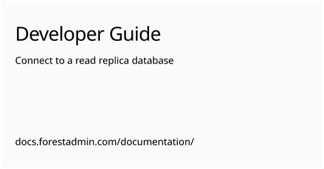 Connect To A Read Replica Database Developer Guide
