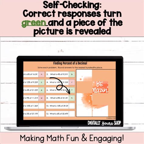 Finding Percent Of A Decimal Digital Self Checking Activity Made By