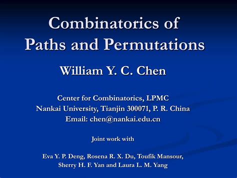 Ppt Combinatorics Of Paths And Permutations Powerpoint Presentation