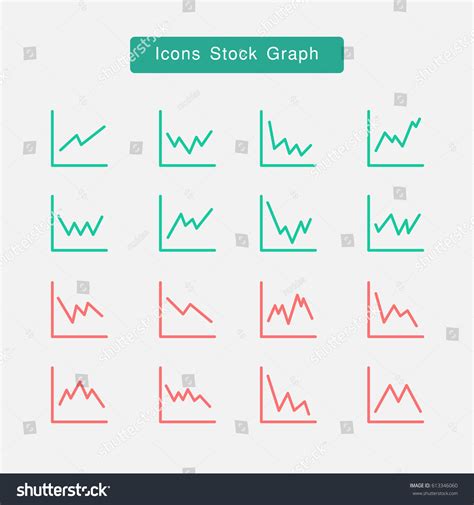 Set Stock Line Graph Icons Technical Stock Vector Royalty Free 613346060 Shutterstock