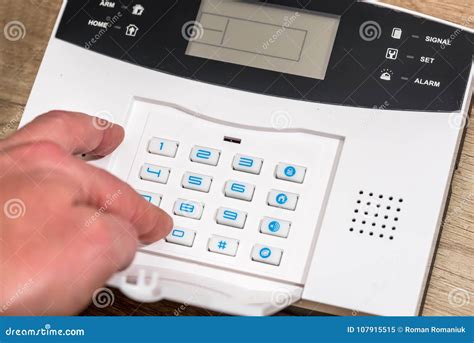 Man Finger Entering Code In Security Home System Stock Image Image Of Digital Protect 107915515
