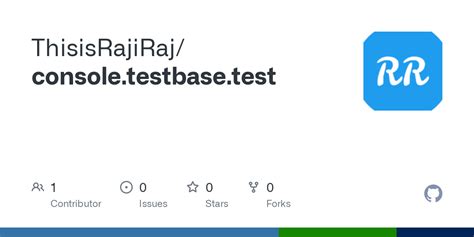 GitHub ThisisRajiRaj Console Testbase Test