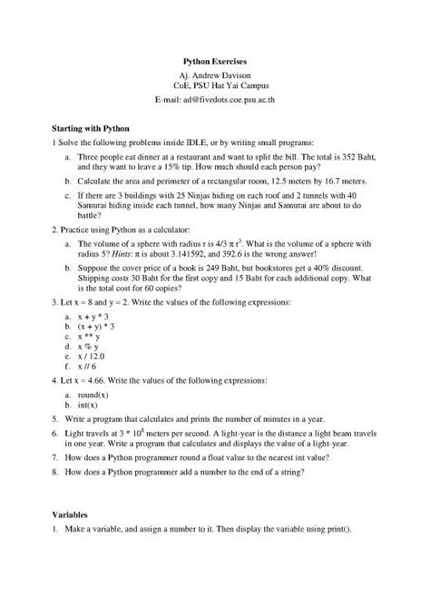 Python Pdf 185446 Python Exercises