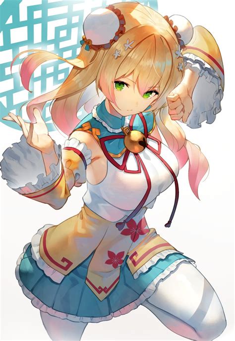 Safebooru 1girl Bangs Blonde Hair Breasts Bun Cover Chinese Clothes