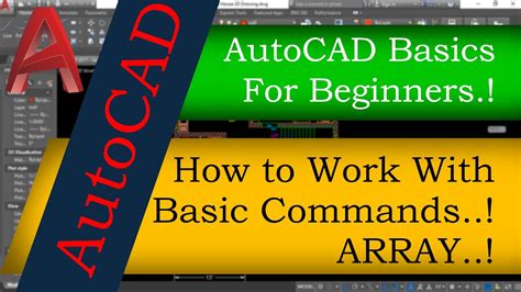 Autocad Beginners Guide Basic Commands Part 8 Arrays Pg Tutorials Youtube