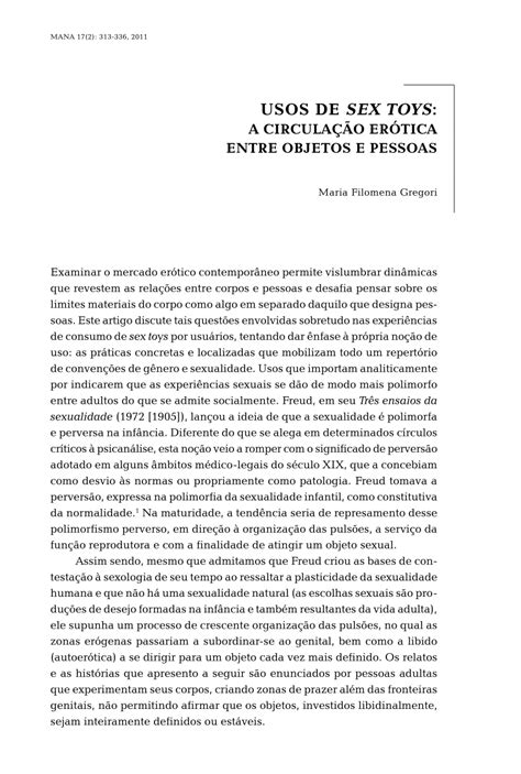 Pdf Usos De Sex Toys A Circulação Erótica Entre Objetos E Pessoas
