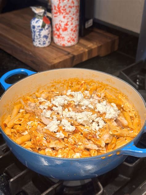 Creamy Sun Dried Tomato And Feta Pasta Happy To Be Here Kitchen