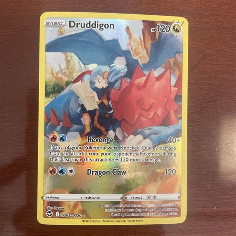 Druddigon Tg09tg30 Silver Tempest Ultra Rare Holo Full Art Pokemon