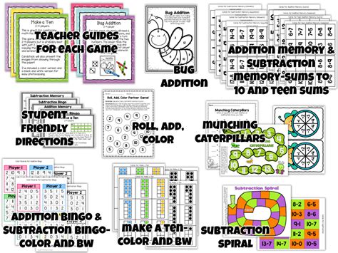 Addition And Subtraction Partner Games Made By Teachers