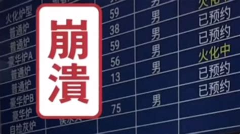 网友拍下火葬场火化信息大屏，逝者年龄、火化炉型各不相同，让人感慨凤凰网资讯凤凰网