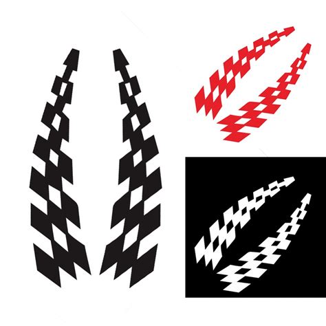 2pcs Car Racing Flag Stickers Decals Wheel Eyebrow Vinyls Checkered
