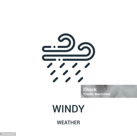 날씨 컬렉션에서 바람 아이콘 벡터 얇은 라인 바람이 부는 개요 아이콘 벡터 일러스트 레이 션입니다 0명에 대한 스톡 벡터 아트