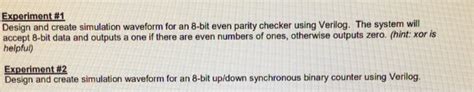 Solved Experiment 1 Design And Create Simulation Waveform