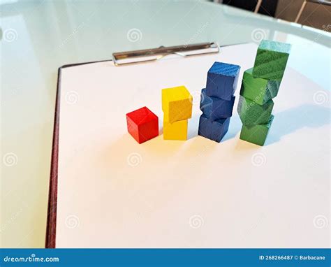 Abstract Graph With Cubes And Clipboard Stock Image Image Of Close