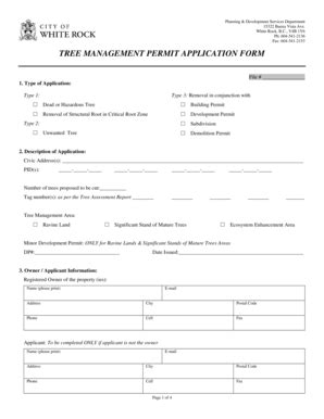 Fillable Online Tree Management Permit Application Form City Of White Rock Fax Email Print