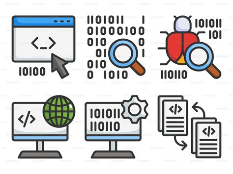 많은 아이콘이 있는 컴퓨터 화면 벡터 Unsplash의 프로그래밍 이미지