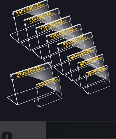 Dream Hunter 10pcs Acrylic Clear Price Card Tag Label Stand Desk Organisers L Shape Table Sign