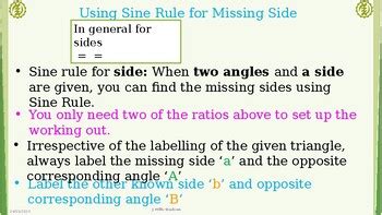 Sine Rule For Side By Joseph Mills Dadson TPT