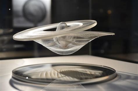 Abstract Glass Sculpture On Display In Museum Premium Ai Generated Image
