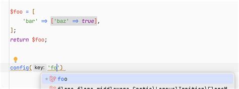[bug] config is not autocompleted when custom logic in the file · issue 751 · laravel idea