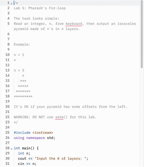 Get Answer Pharaohs For Loop 3 4 The Task Looks Simple 5 Read An Integer Transtutors