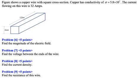 Solved Figure Shows A Copper Wire With Square Cross Section Chegg Com