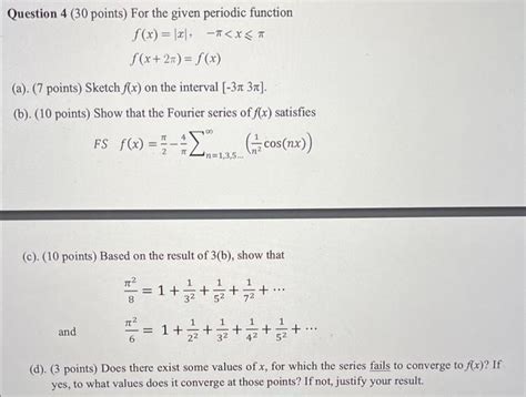 question 4 30 points for the given periodic