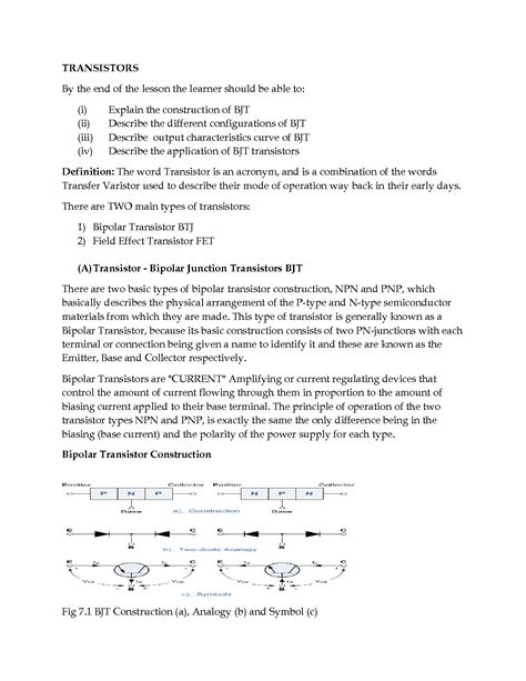 SOLUTION Lesson 7 Bjt Transistors Studypool