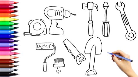 Construction Tools Drawing