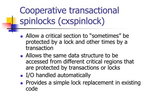 Ppt Txlinux Using And Managing Hardware Transactional Memory In An Operating System