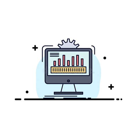 Dashboard Admin Monitor Monitoring Processing Flat Color Icon