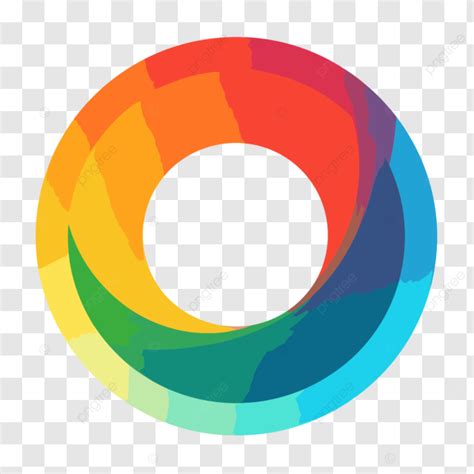 화려한 원형 로고 이미지 벡터 흰색 배경에 반전 색상의 단순한 다채로운 아이콘 그림자 없음 작은 프레임 중앙 Png 일러스트 및 벡터 에 대한 무료 다운로드