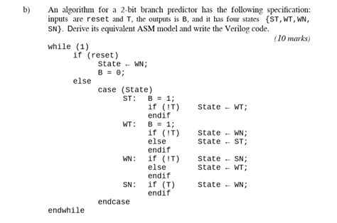 Q3 A Given The Following Algorithmic State Machine