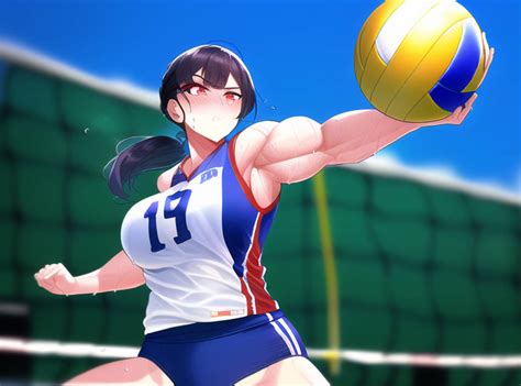 Ai Generated Volleyball Girl Muscle 7 By Fbblust On Deviantart