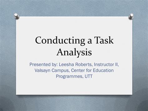 Conducting A Task Analysis Worked Example Pdf