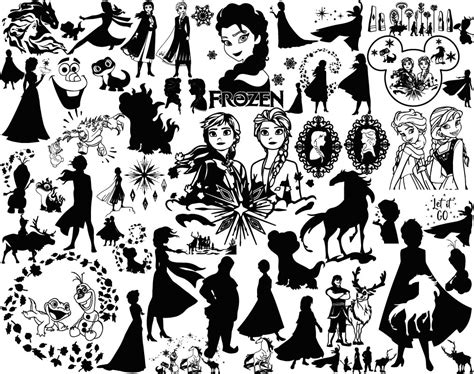 Disney Frozen Svg Frozen Silhouette Svg Frozen Dxf Frozen Inspire