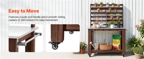 Vevor Potting Bench Table Outdoor Gardening Workstation With 45 X 26
